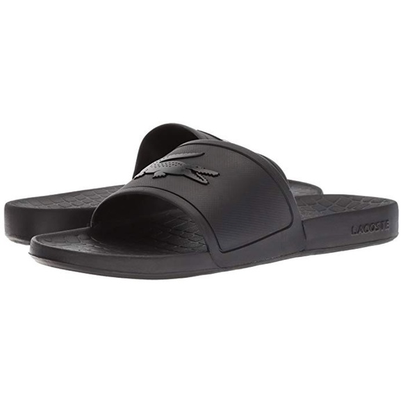 Lacoste | Shoes | Lacoste Mens Big Croc Slides Sandals Black New | Poshmark